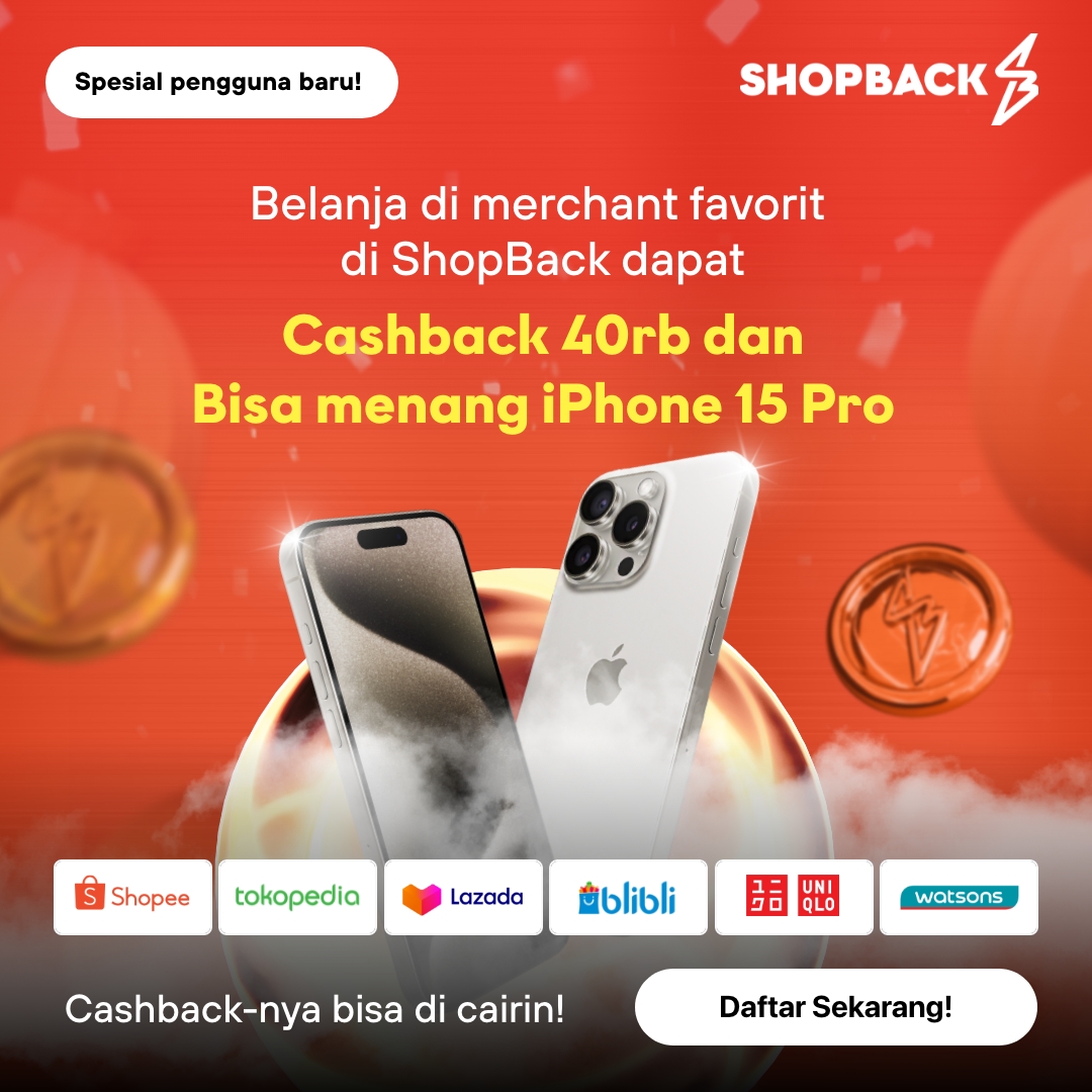 Selamat! Kamu bisa dapet iPhone 15 Pro gratis dari ShopBack!
